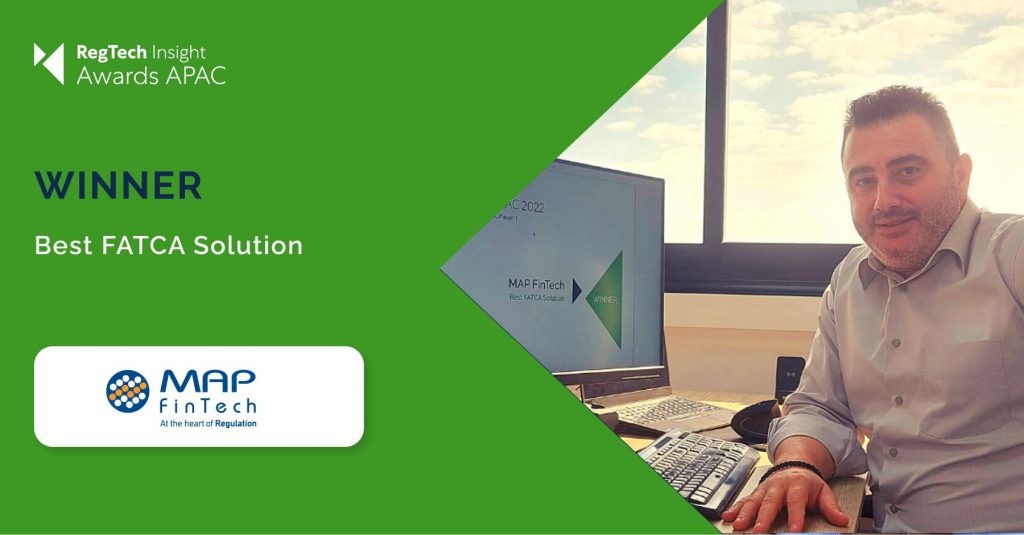 MAP FinTech wins Best FATCA Solution at APAC RegTech Insight Awards